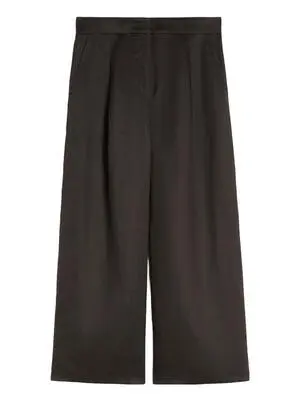 Max Mara Ramie Canvas Cropped Trousers - Black