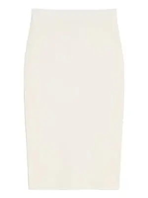 Max Mara Stretch Viscose Knit Pencil Skirt - White