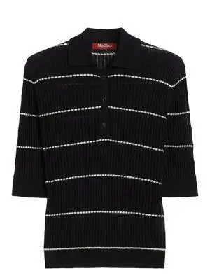 Max Mara Silk And Wool Yarn Jumper - Navy