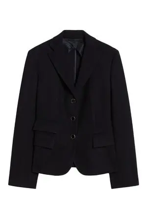 Max Mara Single-breasted Piqué Jersey Jacket - Navy