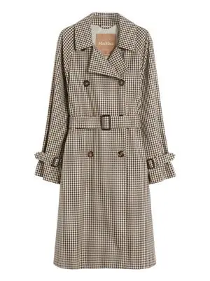 Max Mara Patterned Twill Trench Coat - Coffee