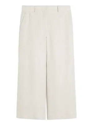 Max Mara Stretch Cotton And Linen Trousers - Ivory