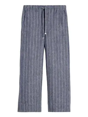 Max Mara Pinstripe Linen Trousers - Ultramarine