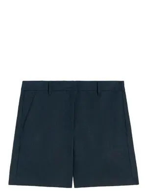 Max Mara Linen Basketweave Shorts - Midnightblue