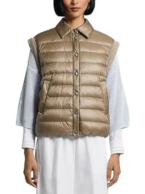 Peserico Quilted Puffer Vest - Olive Leaf