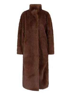 THE FRANKIE SHOP Ravello Faux Fur Coat - Brown