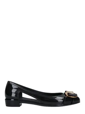 FERRAGAMO Nara Jelly Cutout Bow Ballet Flats - Black