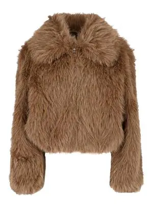 THE FRANKIE SHOP Faux Fur Jacket - Beige