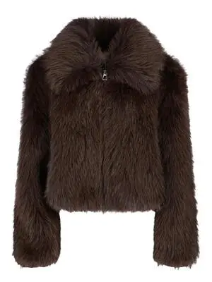 THE FRANKIE SHOP Faux Fur Jacket - Brown