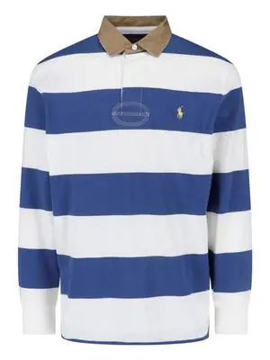 Polo Ralph Lauren Striped Rugby Polo Shirt - Blue