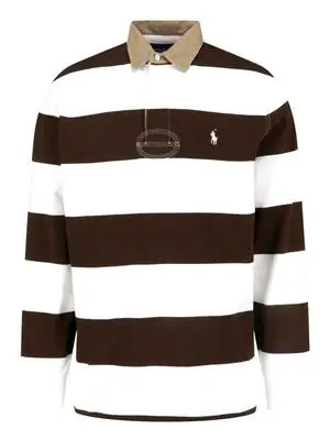 Polo Ralph Lauren Striped Rugby Polo Shirt - Brown