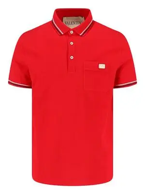Valentino Garavani Vlogo Signature" Polo Shirt - Red