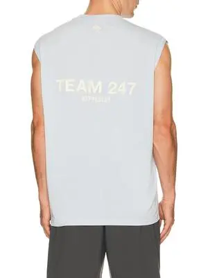 247 BY REPRESENT Team Oversized Tank In Baby Blue - Glacier