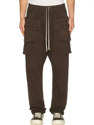 Rick Owens Creatch Cargo Drawstring Pants - Dark Dust