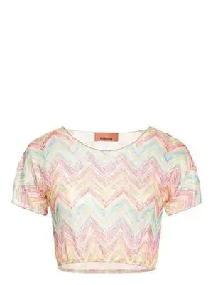 Missoni Signature Print Knit Crop Top - Orange