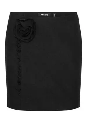 Remain Birger Christensen Crepe Mini Skirt With Floral Detail - Black