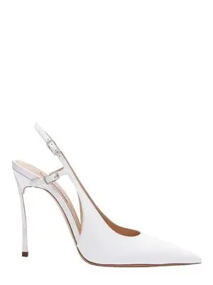 Casadei Point-toe Slingback Heeled Pumps - White