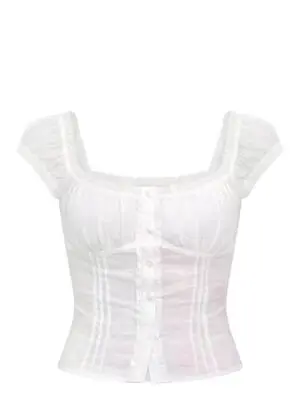 REFORMATION Alabama Lace-trim Top - White