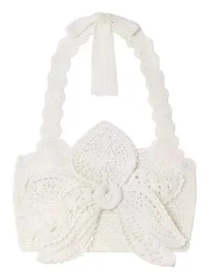 Oscar De La Renta Bow Crochet Top - White