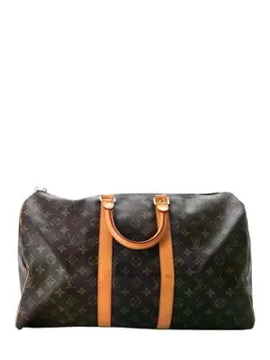 LOUIS VUITTON Keepall Monogram Canvas 45 Satchel - Brown