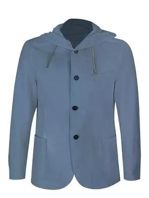 Eleventy Hooded Buttoned Blazer - Blue