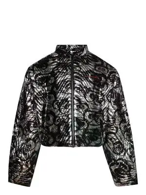 RRR123 Metallic Print Jacket - Silver