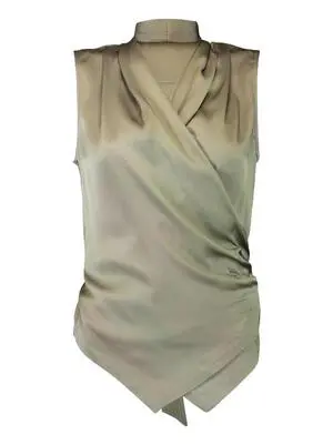 Brunello Cucinelli Sleeveless Wrap Blouse - Green