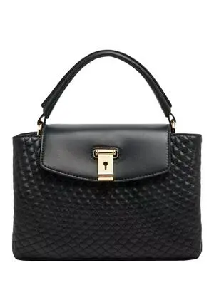 Bally Quilted Top-handle Tote Bag With Lock Detail - Black