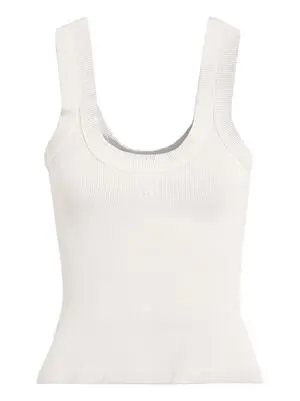 Alexander Wang Ribbed Cotton-blend Jersey Tank - Stone