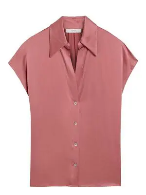 Vince Silk-satin Shirt - Antique Rose