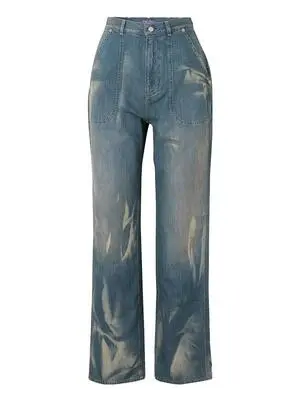 Ralph Lauren Driss Distressed Straight-leg Jeans - Mid Denim