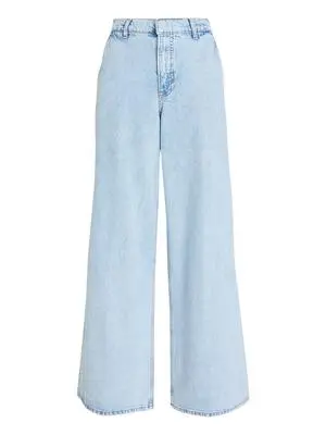 FRAME High-rise Wide-leg Jeans - Light Denim