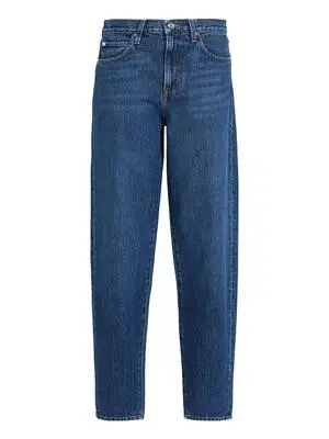 FRAME The Narrow High-rise Tapered Jeans - Dark Denim