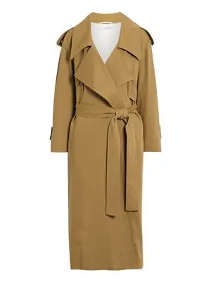 Another Tomorrow Belted Lyocell And Cotton-blend Trench Coat - Mustard