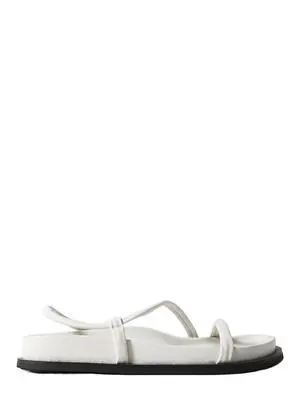 ST. AGNI Twist Leather Slingback Sandals - White