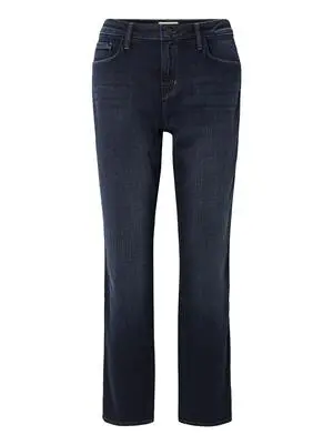 L'Agence Marjorie Cropped Straight-leg Jeans - Dark Denim