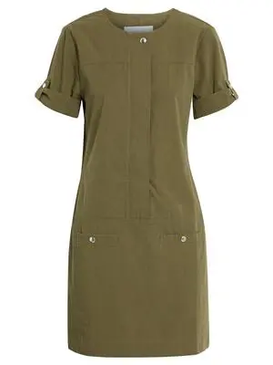 Proenza Schouler Watson Cotton-twill Mini Dress - Dark Green