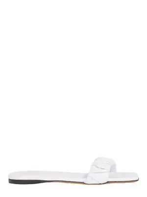 Tibi Jordan Ruched Leather Sandals - White