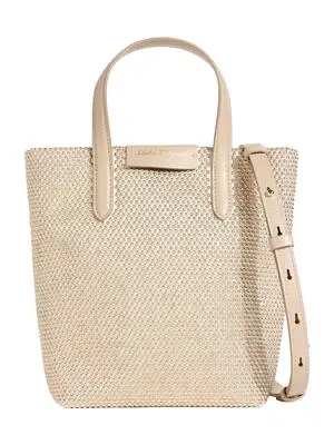 FERRAGAMO Embellished Satin Tote - Gold