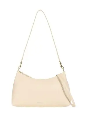 MANSUR GAVRIEL Rhea Pebbled Leather Shoulder Bag - Ecru