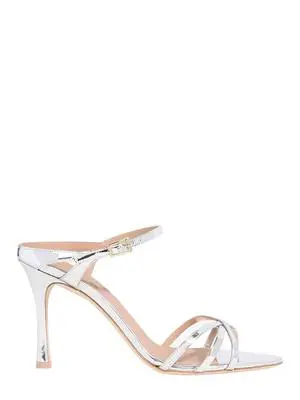 MALONE SOULIERS Yuna Mirrored-leather Sandals - Silver