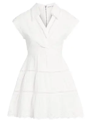 Alice + Olivia Mila Broderie Anglaise Mini Dress - White