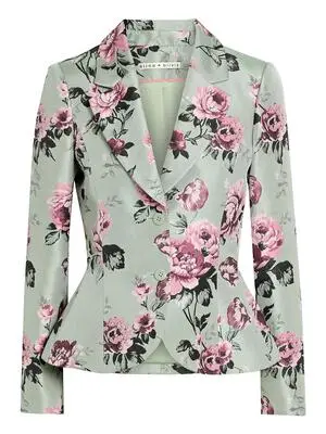 Alice + Olivia Iana Floral-jacquard Blazer - Sage Green