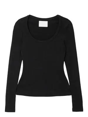 Citizens Of Humanity Rumi Ribbed-knit Top - Black