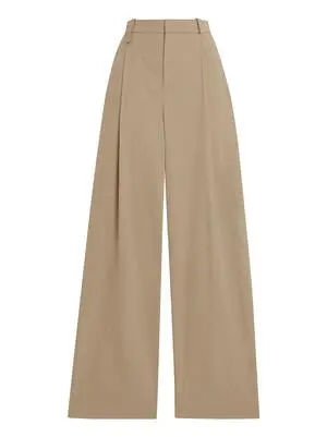 Vince Cotton-blend Wide-leg Pants - Mushroom