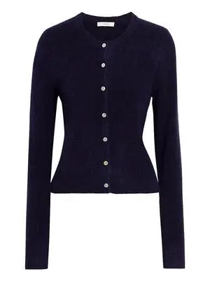 Vince Bouclé-knit Silk-blend Cardigan - Navy
