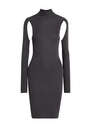Helmut Lang Cutout Stretch-knit Dress - Dark Gray