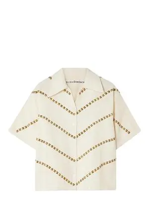 Alix Of Bohemia Stevie Studded Wool-twill Shirt - Ivory