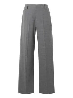 Tory Burch Flannel Wide-leg Pants - Gray