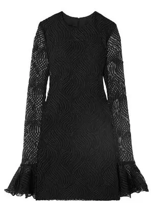 Remain Birger Christensen Rositana Embroidered Tulle Mini Dress - Black